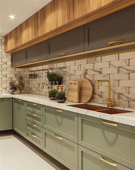 Pin by Graça Cunha Teixeira on Gourmet Green kitchen interior Modern