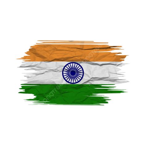 India Flag Transparent Watercolor Painted Brush India Flag Brush