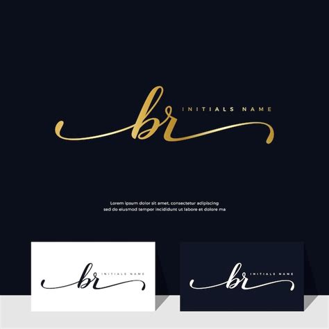 Caligrafia Inicial Da Letra BR BR Feminino E Design De Logotipo De