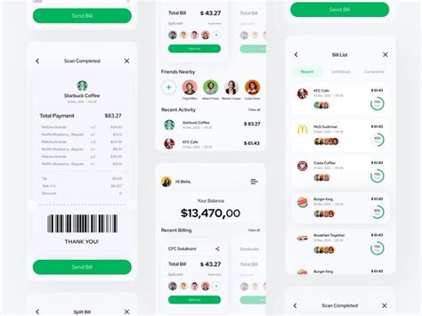 Several Screens Showing Different Types Of Food And Drinks On The Same
