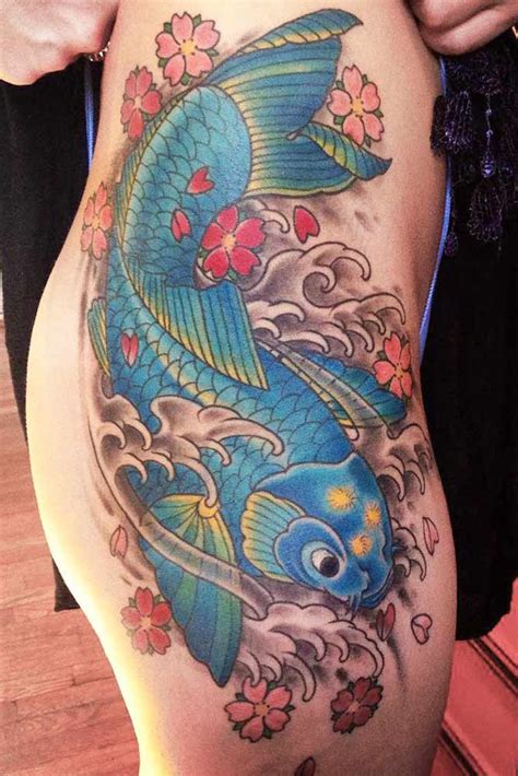 Koi Fish Tattoos On Thigh