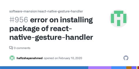 error on installing package of react native gesture handler · issue 956 · software mansion