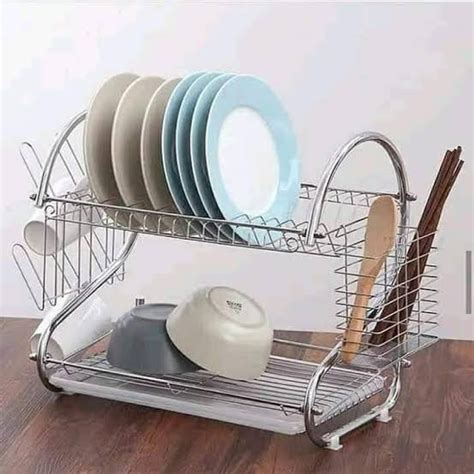 Jual Rak Piring Stainless 2 Susun Anti Karat Peralatan Dapur Besar