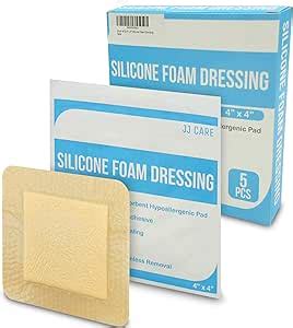 Amazon JJ CARE Pack Of 5 Silicone Foam Dressing 4 X 4 Foam