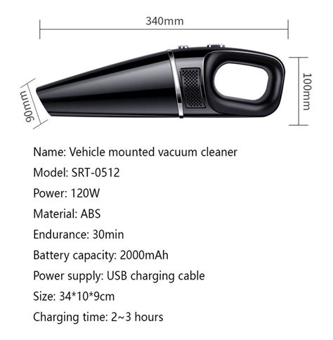 Couleur sans fil 12000pa Aspirateur à main sans fil 20000 W puissance
