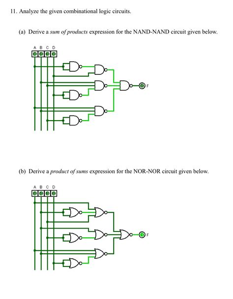 solved analyze the given combinational logic circuits