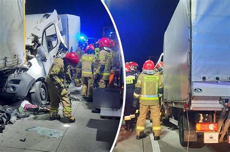 Tragiczny wypadek na autostradzie A4 Bus wbił się w ciężarówkę