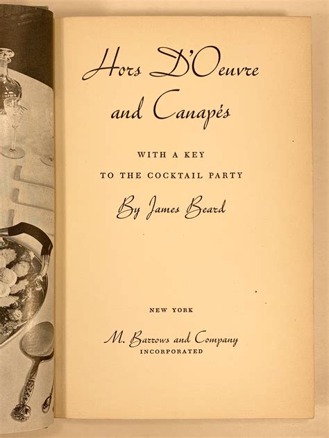 Hors D Oeuvre And Canapes With A Key To The Cocktail Party By Beard