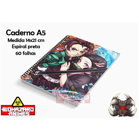 Caderno Kimetsu No Yaiba Demon Slayer Tanjiro E Nezuko Shopee Brasil