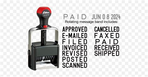 Shiny Heavy Metal Self Inking Date Stamps Vertical Png Paid Stamp Png