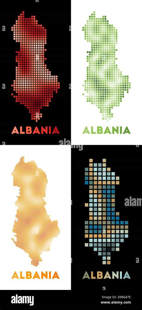 Albania Map Collection Of Map Of Albania In Dotted Style Borders Of