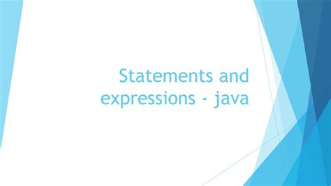 Statements And Expressions Java Ppt Download
