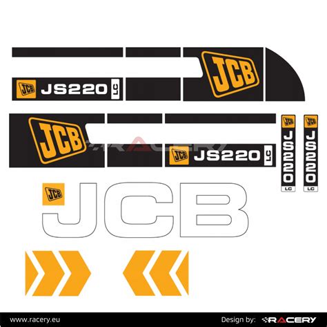 Naklejki na koparkę JCB JS220 LC 220 210 naklejka RACERY EU