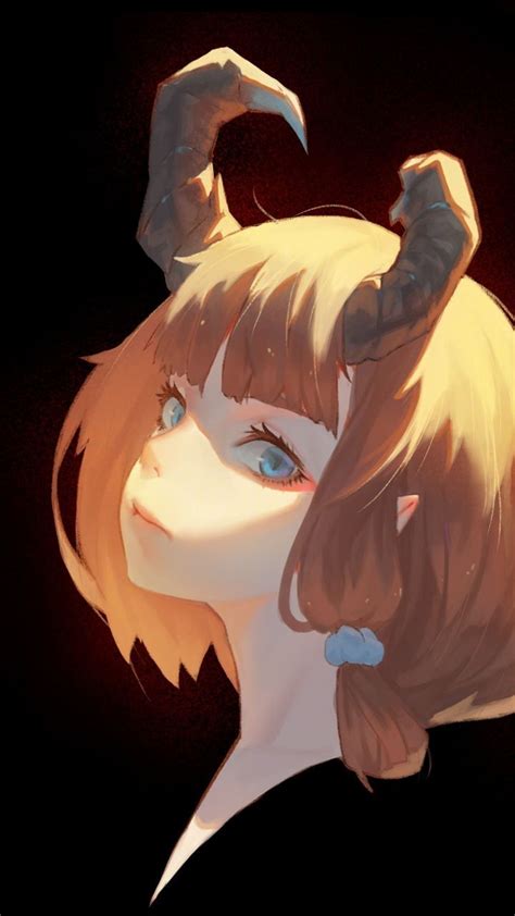 Anime Girl With Horns