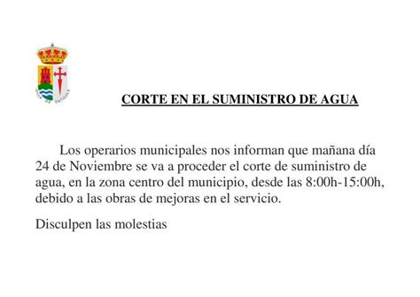 Corte Suministro De Agua Ayuntamiento De Ont Gola