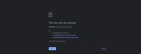 reactjs localhost windows10 took to loong to respond stack overflow