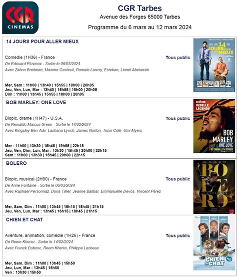 Tarbes A laffiche au cinéma CGR du 6 au 12 mars 2024