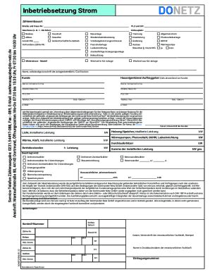 Ausf Llbar Online Inbetriebsetzung Strom Fax Email Drucken Pdffiller