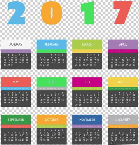2017 calendario ilustración calendario gráficos escalables calendario