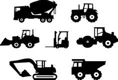 Work Vehicles Silhouettes Dump Truck Silhouette Backhoe Clipart