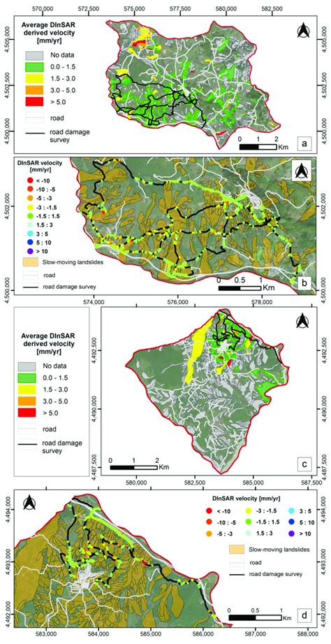 Maps Of The Slow Moving Landslides For Vaglio Basilicata A And