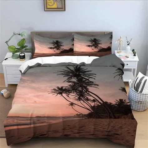 Parure De Lit 220X240 Adulte Arbres Kaki Housse De Couette 2 Personnes