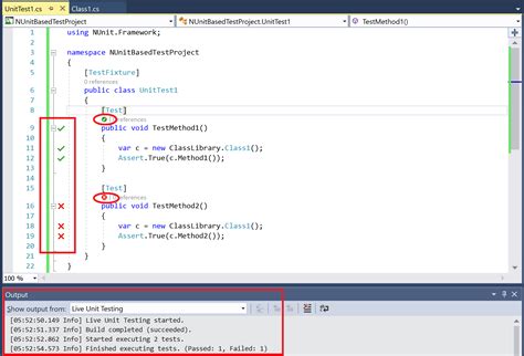 Running Live Unit Tests In Visual Studio For Unit Test Projects Based