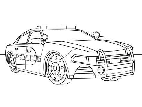 Coloriage Superbe Voiture de Police télécharger et imprimer gratuit