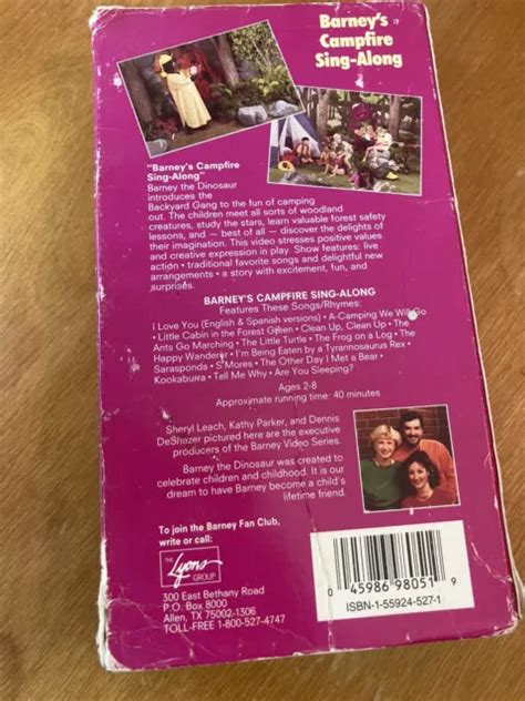 BARNEY BARNEYS Campfire Sing Along VHS 1990 Tested And Works 12
