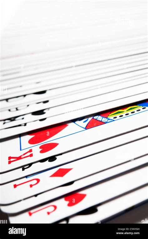 Playing Cards In A Row Stock Photo Alamy