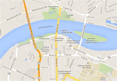 Tourist Map Of Downtown Chatanooga Tn Wells Printable Map