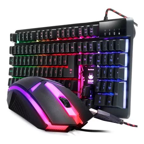 Kit Teclado E Mouse Gamer Semi Mecânico Led Rgb Usb Para Pc Shopee Brasil