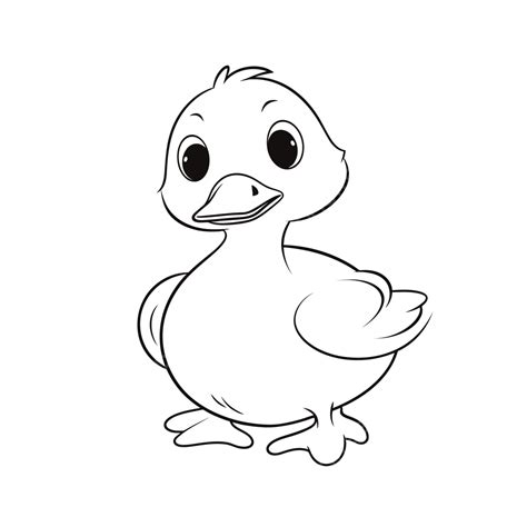 Dibujo De Página Para Colorear Pato Sobre Fondo Blanco Croquis Vector