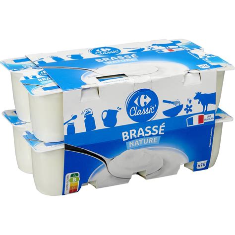 CRF CLASSIC Yaourt nature brassé CARREFOUR CLASSIC
