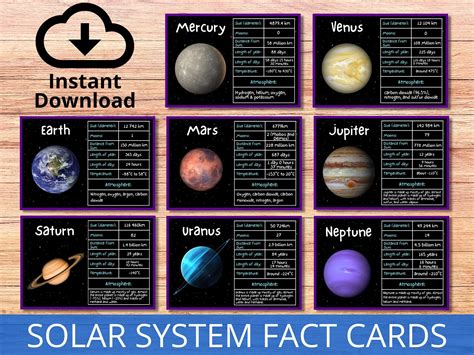 Solar System Printable Fact Sheets