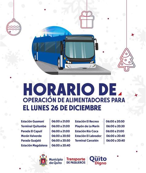 Empresa De Pasajeros Quito On Twitter RECUERDA Los Horarios De Hoy