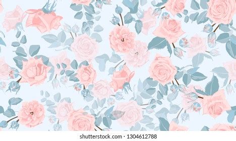 Pastel Floral Pattern Vintage Pink Roses Stock Vector Royalty Free