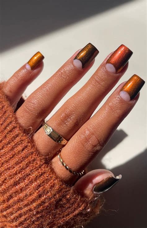 50 Charming Fall Nail Art To Adorn Your Tips Bronze Nails With