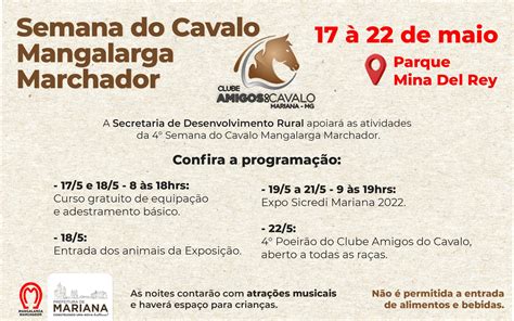 4ª Semana do Cavalo Mangalarga Marchador acontece em Mariana Jornal