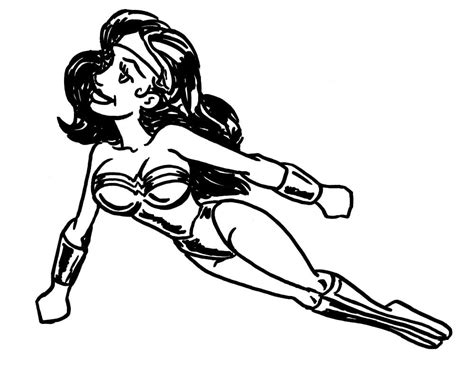 Coloriage Wonder Woman Heureuse télécharger et imprimer gratuit sur