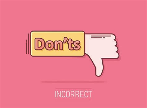 Don Ts Sign Icon In Comic Style Unlike Vector Cartoon Illustration No