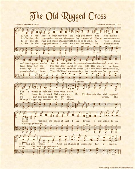 The Old Rugged Cross Lyrics Printable
