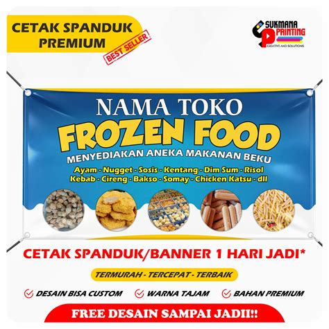 Cetak Spanduk Frozen Food Banner Jual Makanan Frozen Food Lazada