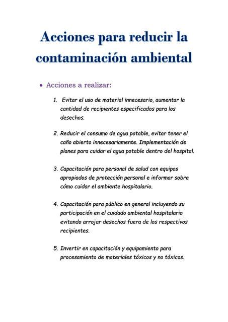 Acciones para reducir la contaminación ambiental Shirley Gp uDocz