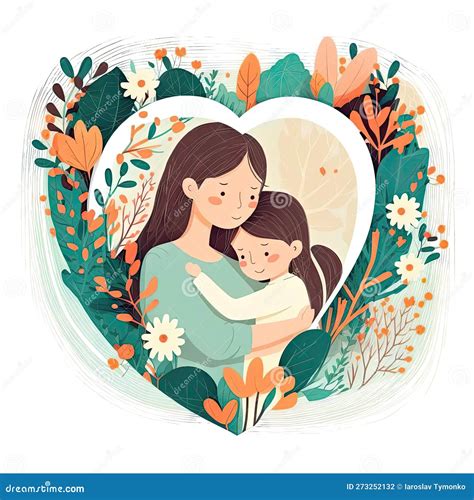 La Bambina Abbraccia La Madre Con Amore Nel Cuore Mamma E Figlia Amano