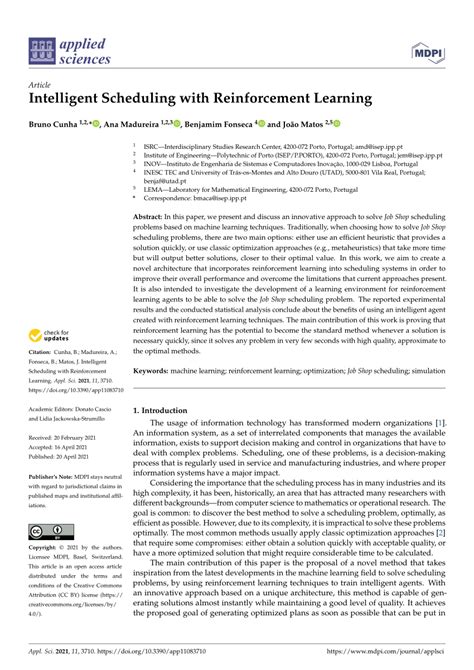 pdf intelligent scheduling with reinforcement learning