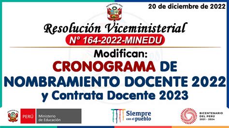 NOMBRAMIENTO DOCENTE 2022 NUEVO CRONOGRAMA DE NOMBRAMIENTO DOCENTE