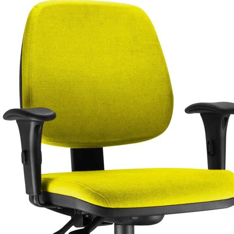 Cadeira Giratória Job L02 Executiva Ergonomica Escritório Suede Amarelo