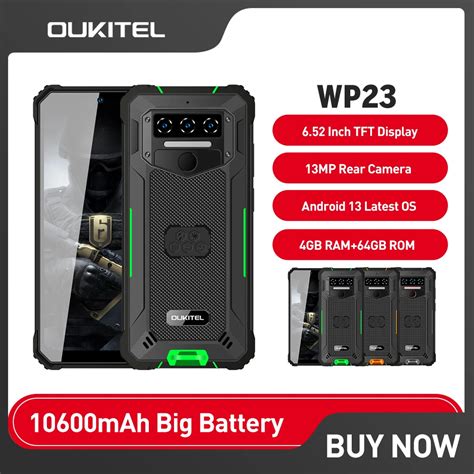 Oukitel Tel Fono M Vil Resistente WP23 Smartphone Con Pantalla HD De 6