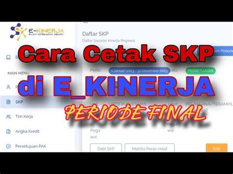 Cara Mencetak SKP Di Ekinerja Untuk SKP Final Tahunan Sederhana